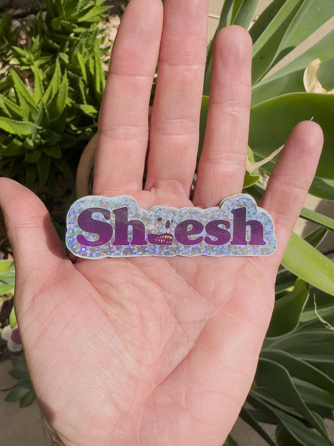 Sheesh - Glitter Skull Sticker - Etsy