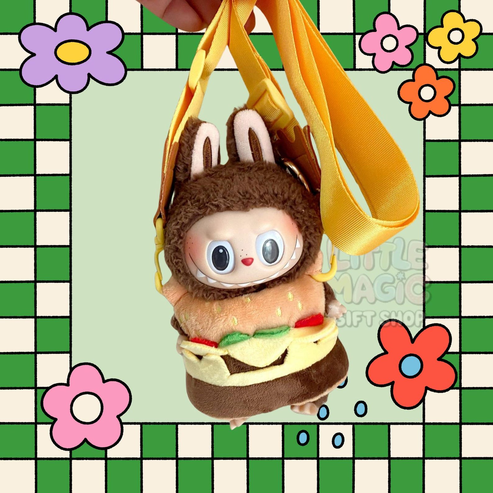 Labubu the Foodie Outfit for 17cm Doll Burger Toast Fried Chicken ...