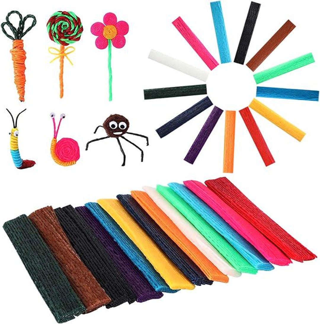 1000PCS Wax Craft Sticks Bendable Sticky Wax Yarn Sticks in 13 Colors ...