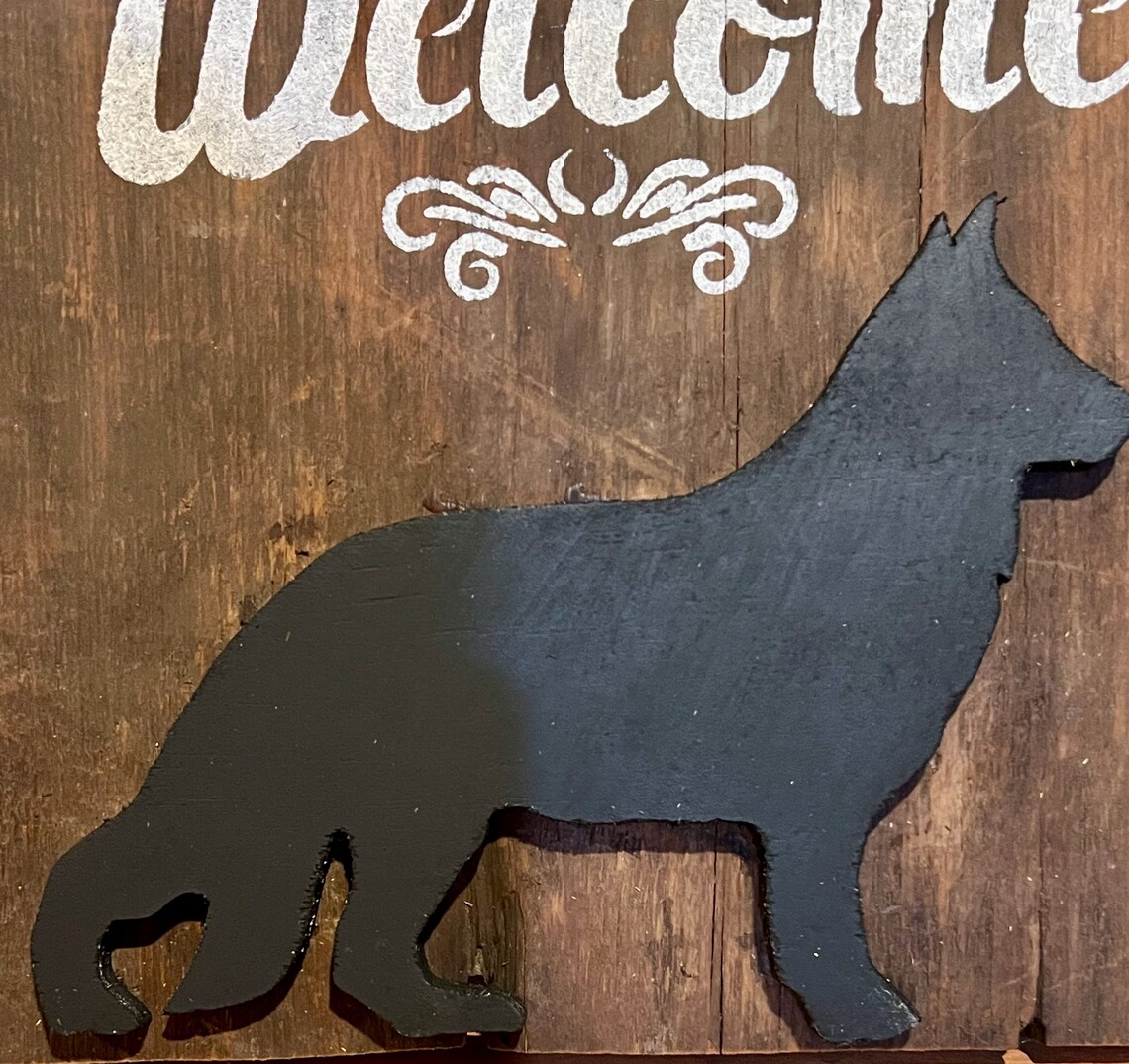 German Shepherd Welcome Sign Welcome Sign German Shepherd - Etsy