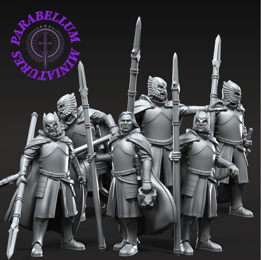 Grey Castle Court Guards on Foot With Spear - Etsy