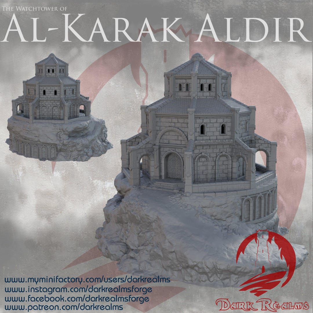 Al-karak Aldir Watchtower by Darkrealms in 32mm, 28mm, 15mm Scale 3D ...