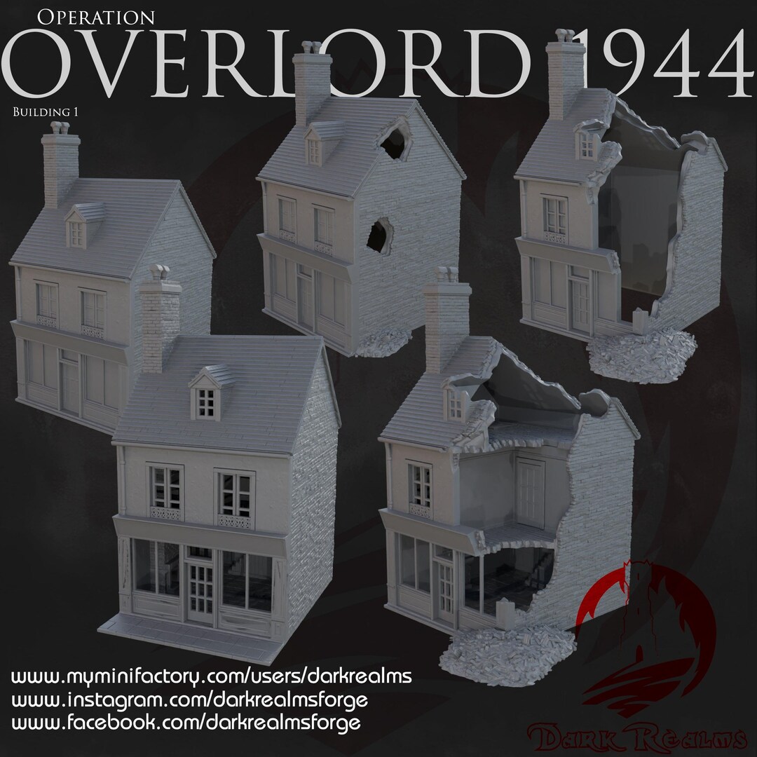 Overlord Building 1 by Darkrealms in 32mm, 28mm, 15mm Scale 3D Printed ...