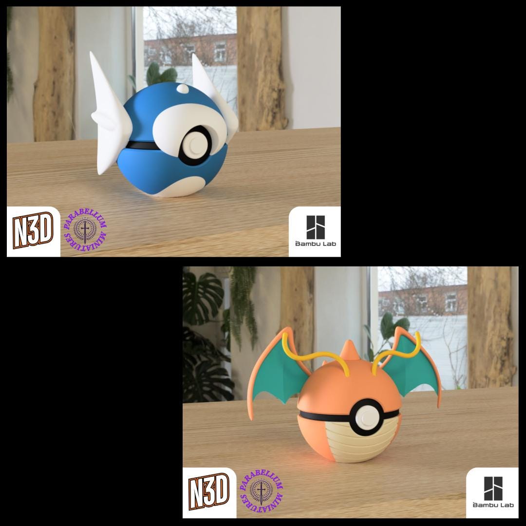 Dratini and Dragonite Evolution Line, Character Pokeball Series ...