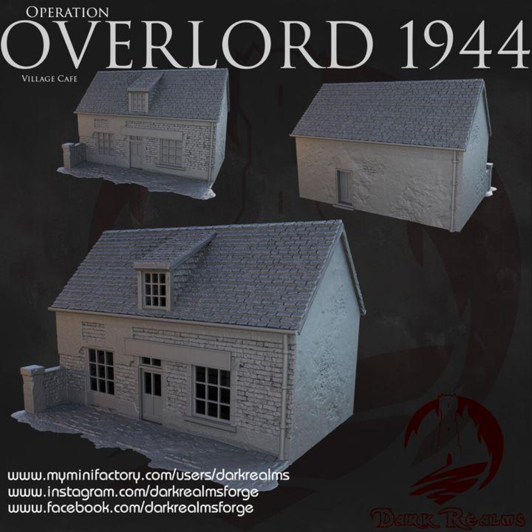 Overlord Cafe by Darkrealms in 32mm, 28mm, 15mm Scale 3D Printed ...