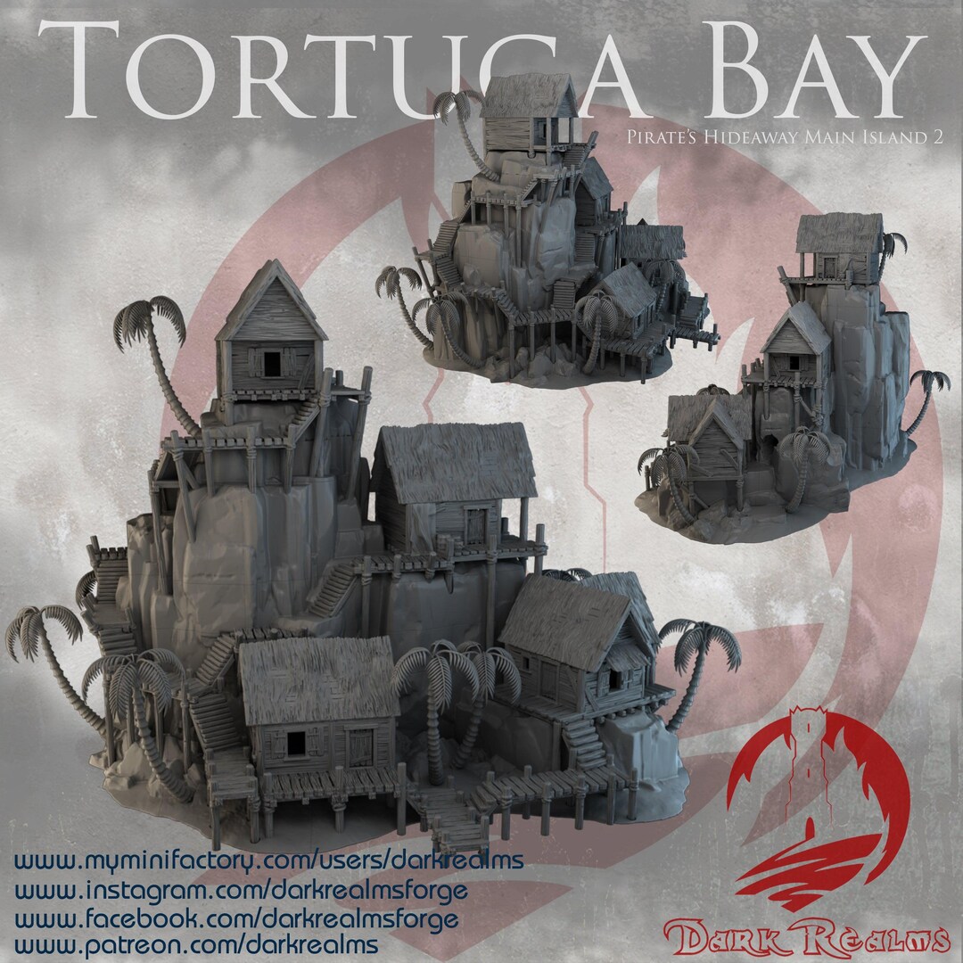 Tortuga Bay Main Island 2 by Darkrealms in 32mm, 28mm, 15mm Scale 3D ...