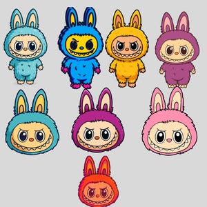15 Labubu Monster SVG & PNG Bundle - Cute T-shirt Sublimation Designs ...