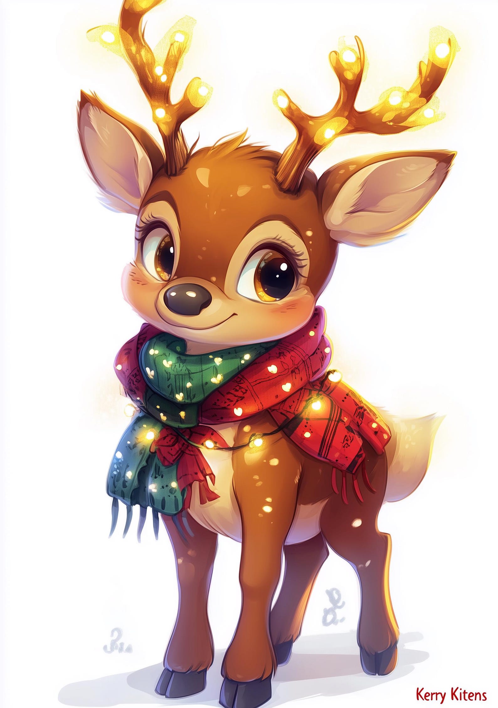 Cute Christmas Reindeer PNG Clipart | Hand Drawn Digital Art ...