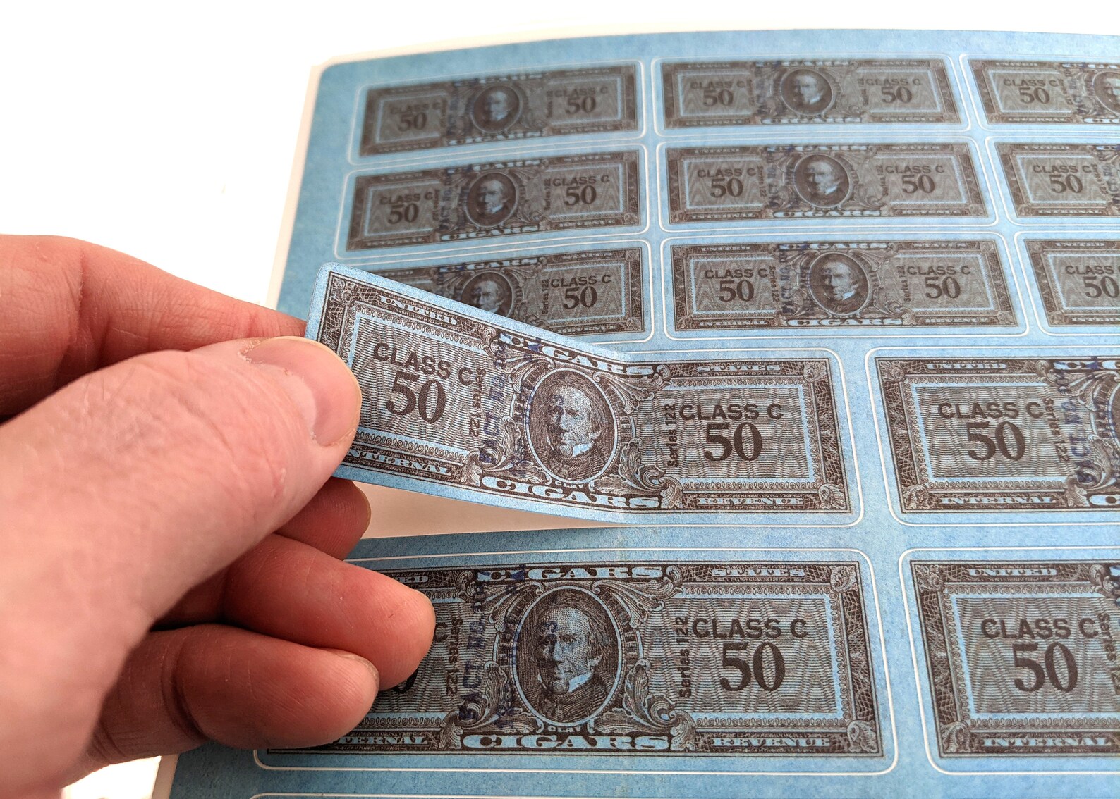 Cigar Box Tax Stamp Vintage-style Decal Sheet - 16 Separate Decals in 3 ...