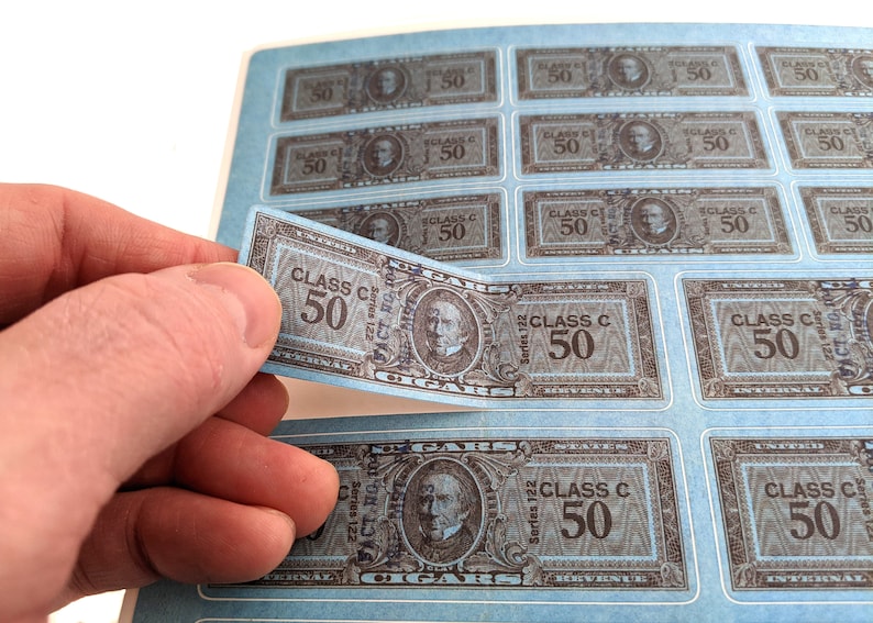 Cigar Box Tax Stamp Vintage-style Decal Sheet 16 Separate | Etsy