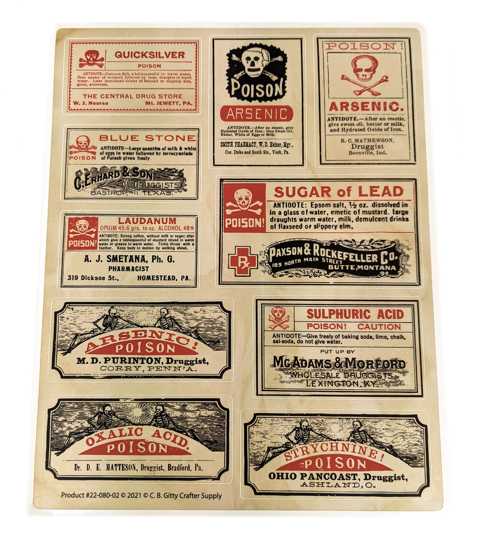 Poison Apothecary Label Decal Sheet 1 10 Vintage Poison - Etsy