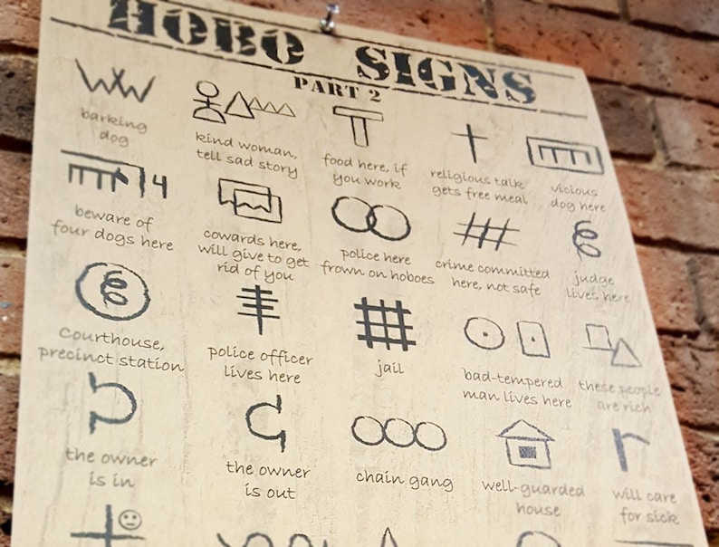 2pc. Hobo Signs & Glyphs Poster Set Feature Authentic - Etsy