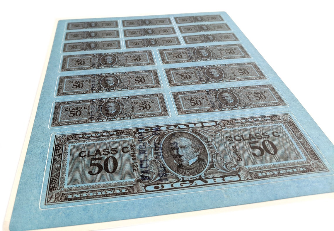 Cigar Box Tax Stamp Vintage-style Decal Sheet - 16 Separate Decals in 3 ...