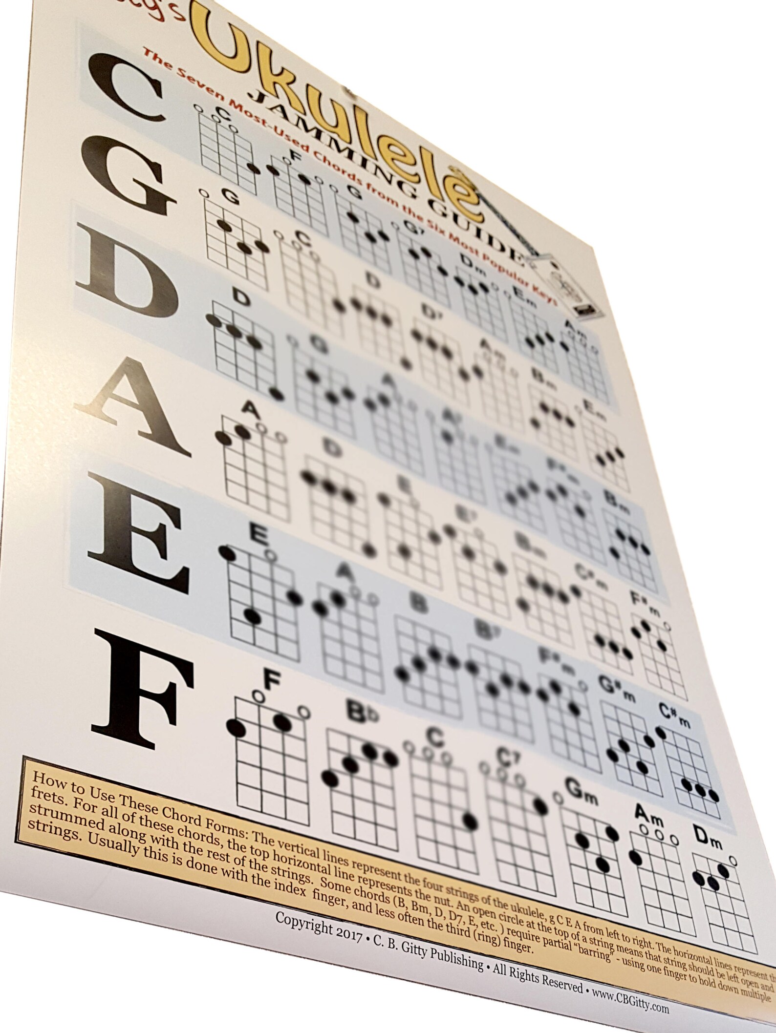 Ukulele Jamming Guide Poster - Glossy Color 12x18 Poster - Designed ...