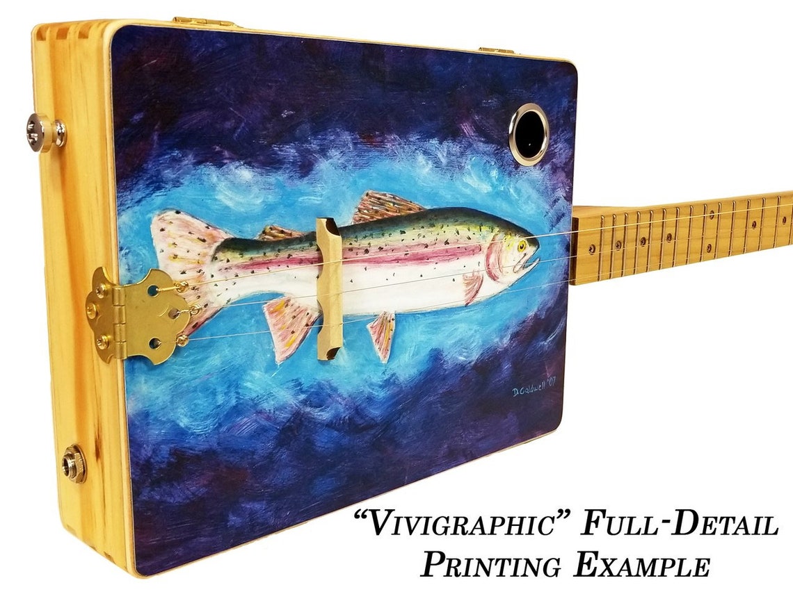 Custom Printed 3-string Cigar Box Guitar - Use Your Own Design! - Etsy
