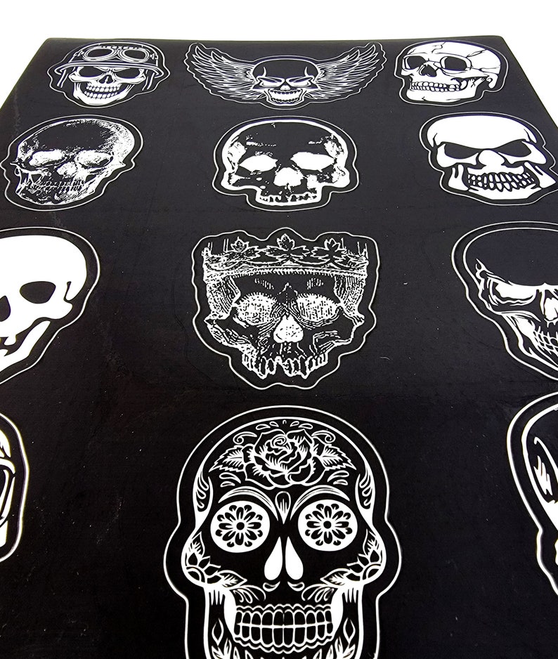 Skulls Decal Sheet 12 Unique Gothic Skull Decals for Crafts - Etsy