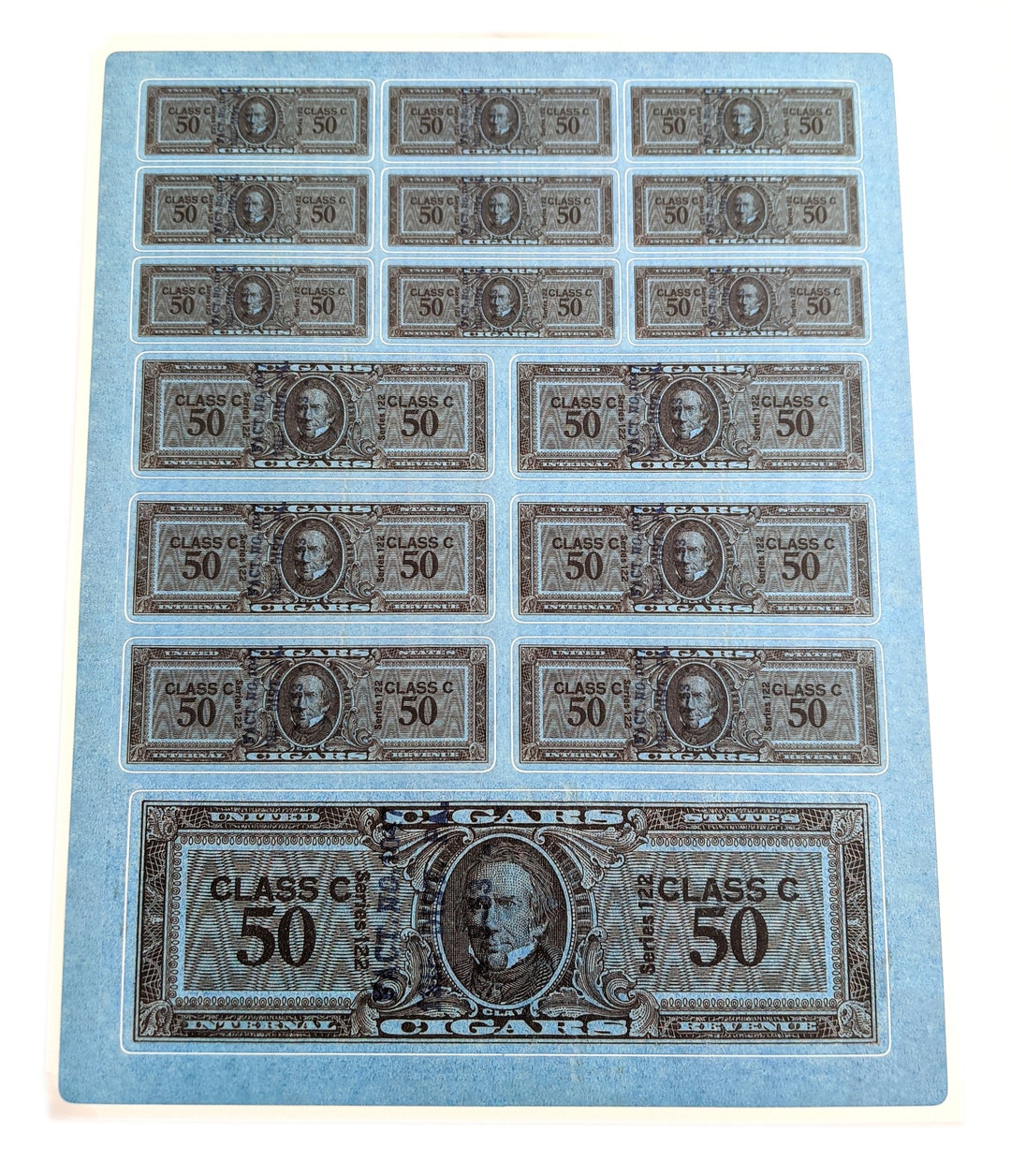 Cigar Box Tax Stamp Vintage-style Decal Sheet - 16 Separate Decals in 3 ...
