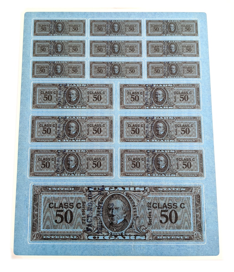 Cigar Box Tax Stamp Vintage-style Decal Sheet - 16 Separate Decals in 3 ...