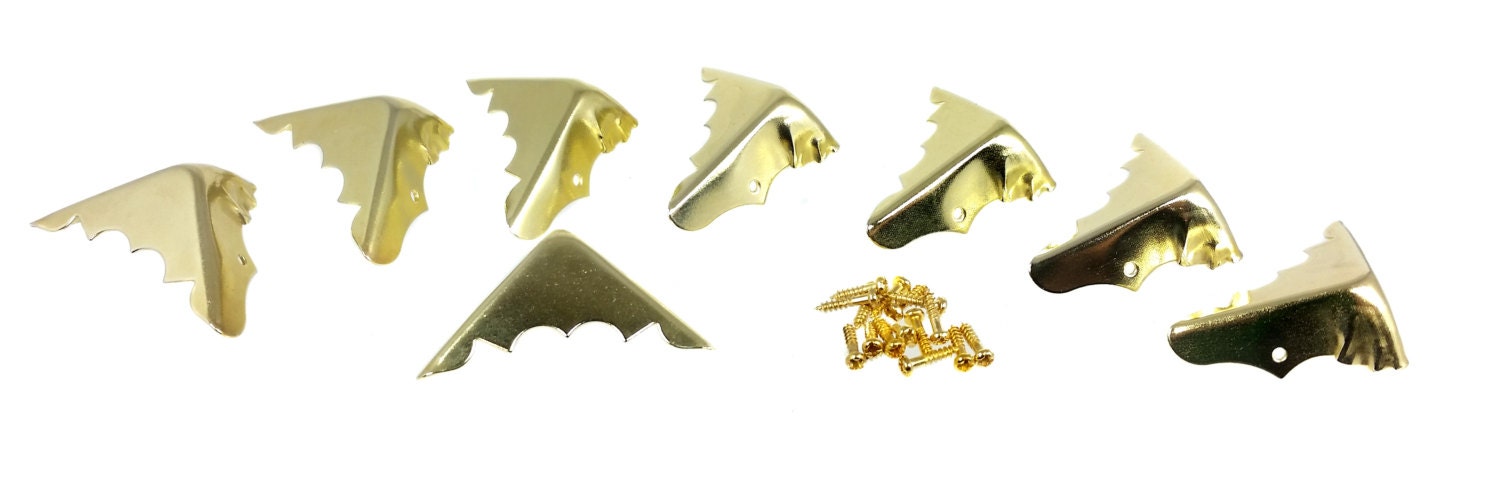 8-pack Brass-plated Box Corners With Screws - Etsy