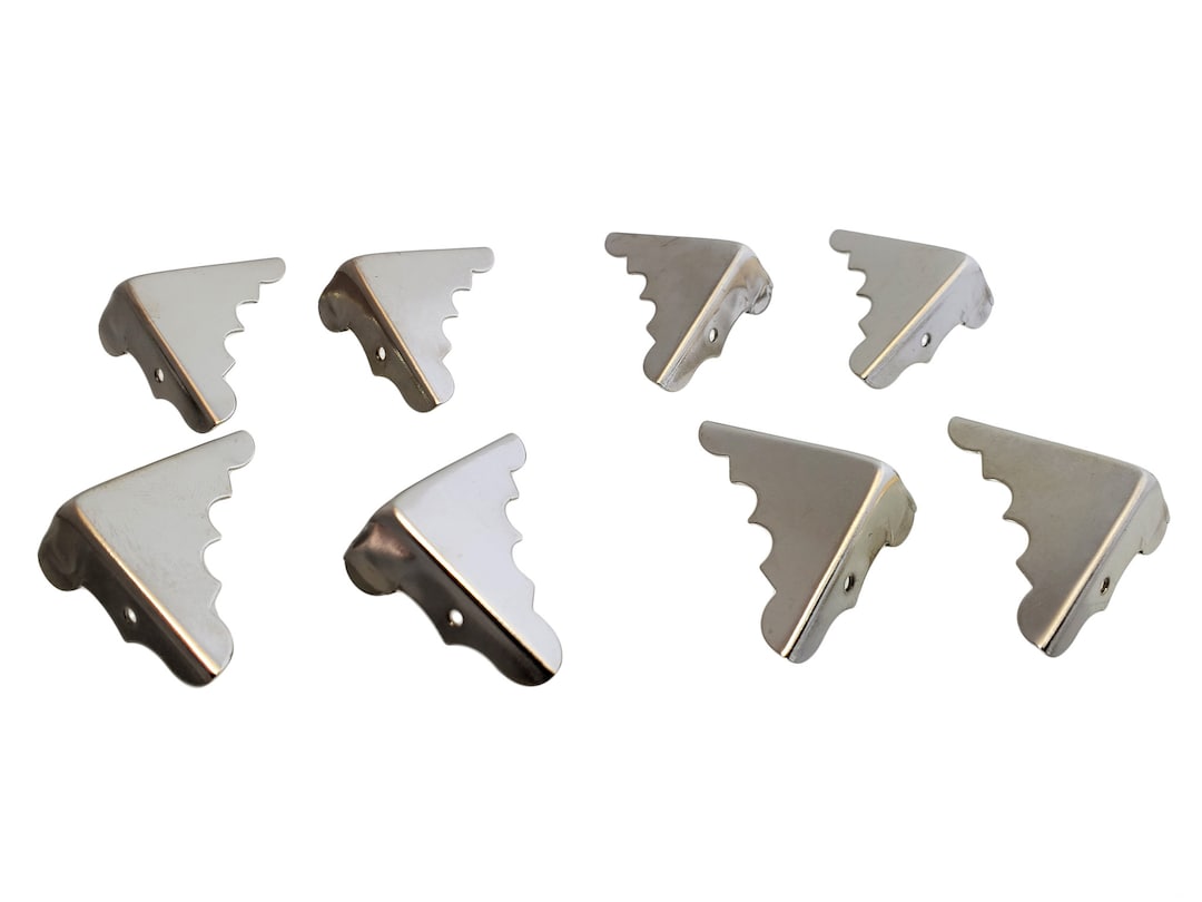 8-pack Shiny Nickel-plated Box Corners With Screws (SKU: 31-023-01) - Etsy