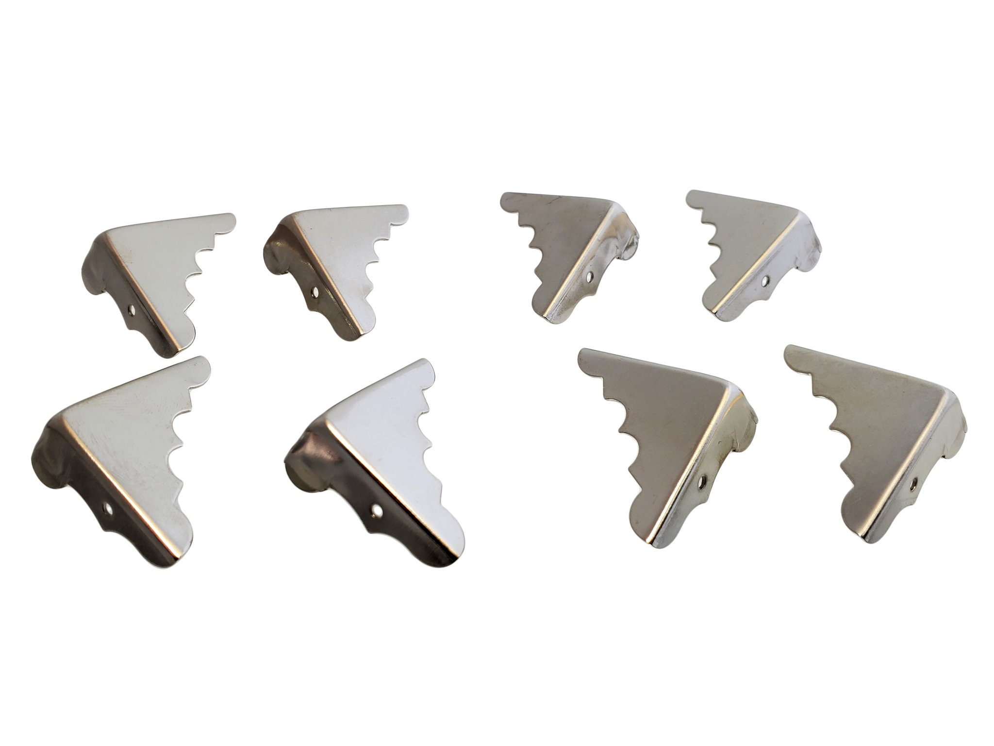 8-pack Shiny Nickel-plated Box Corners With Screws (SKU: 31-023-01) - Etsy