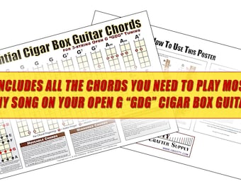 Three String Open G gdg Chord Poster for Cigar Box Guitar and More ...