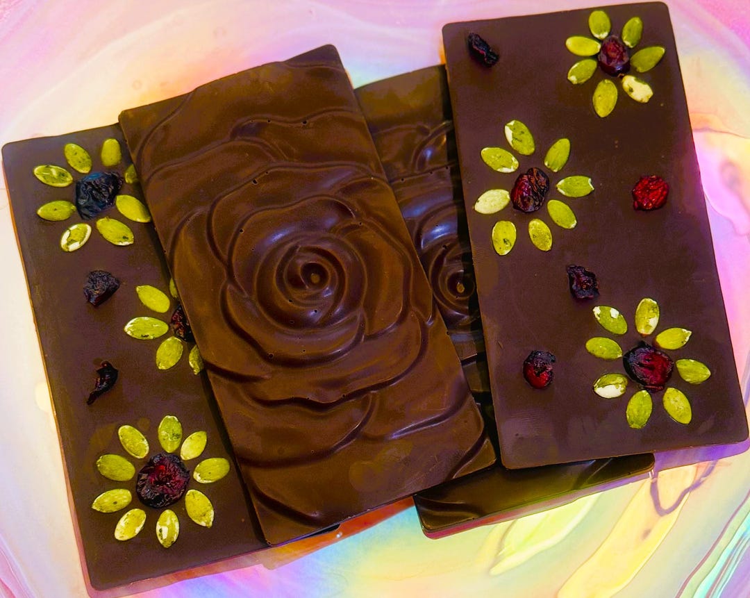 Romantic Rose-shaped Chocolate Bar Hand Made – Dark or Milk Chocolate ...