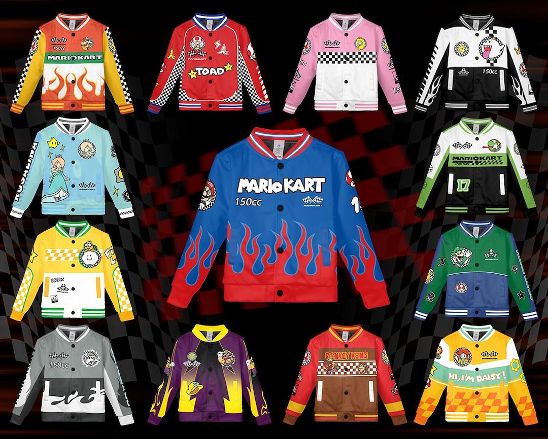 Custom Super Mario Kart Jacket, Mario Family Matching Jackets, Super ...