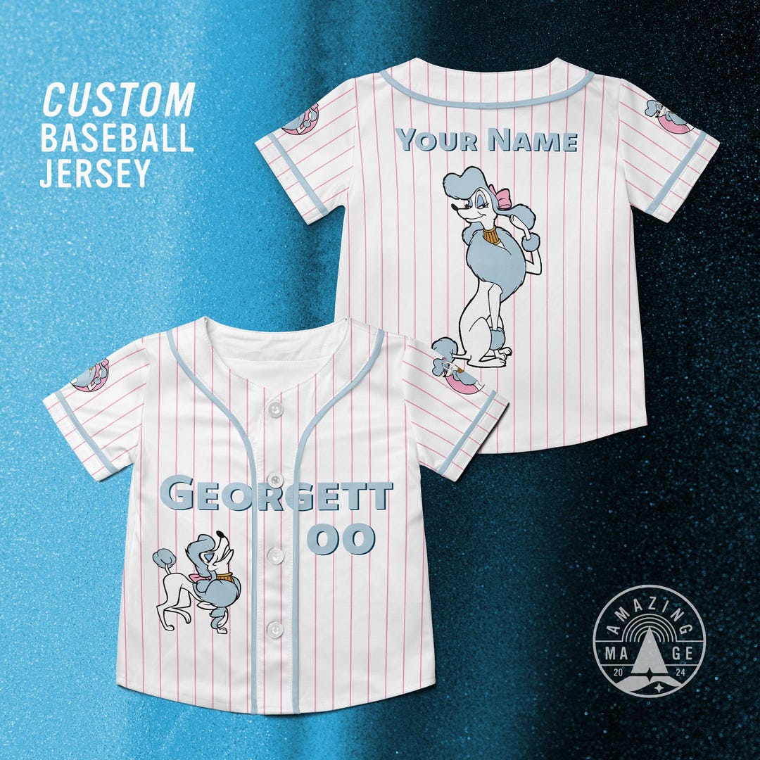 Custom Georgette Oliver and Company Baseball Jersey, Disney Georgette ...