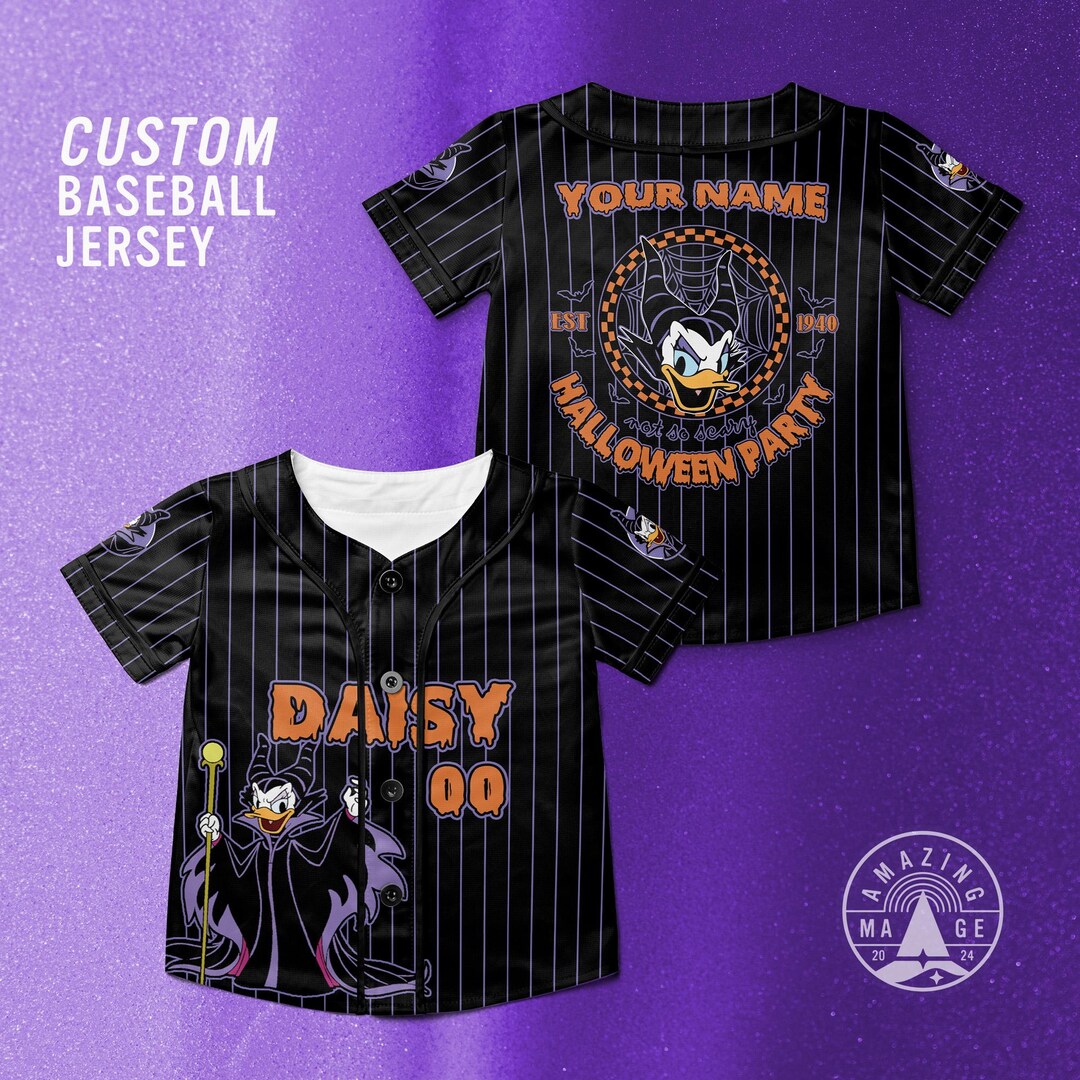 Custom Daisy Duck Maleficent Cosplay Baseball Jersey, Disney Halloween ...