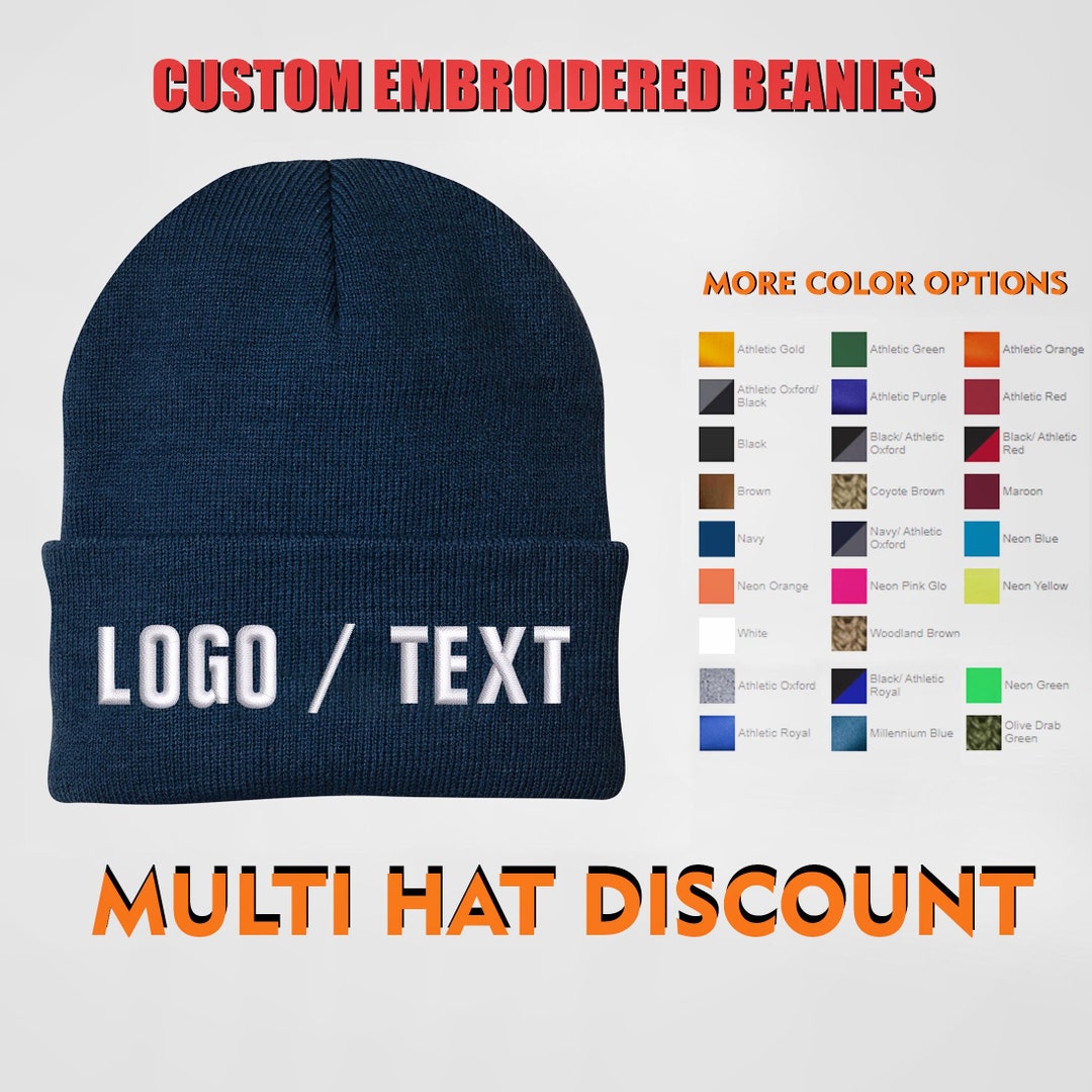 Custom Embroidered Beanies, Customized Text/logo Winter Beanies for ...