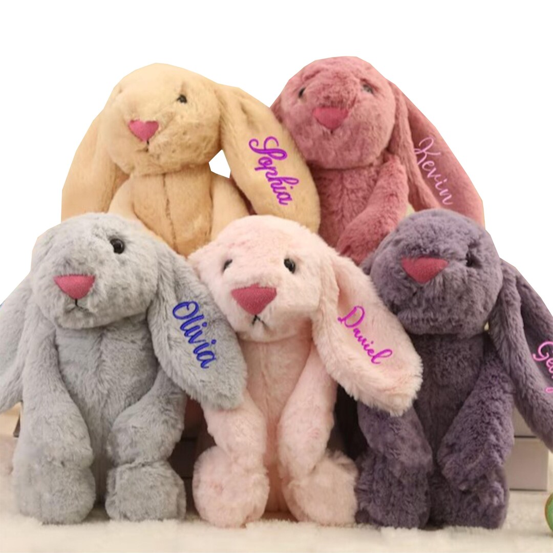 Personalized Plush Bunny Rabbit, Christmas Stuffed Bunny Doll for Kids ...