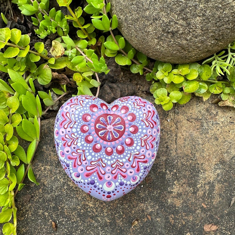 Painted Heart Rock - Etsy
