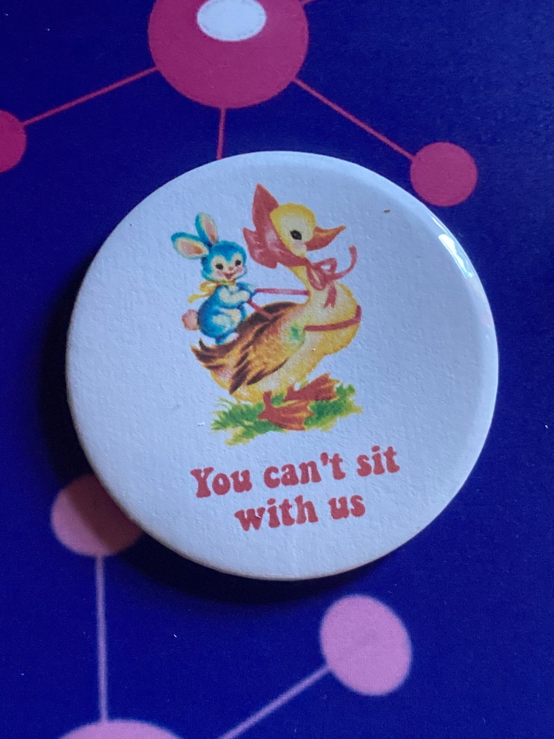 Mean Girls Themed Vintage Mash-up Pin Badge - You Can't Sit With Us - Etsy