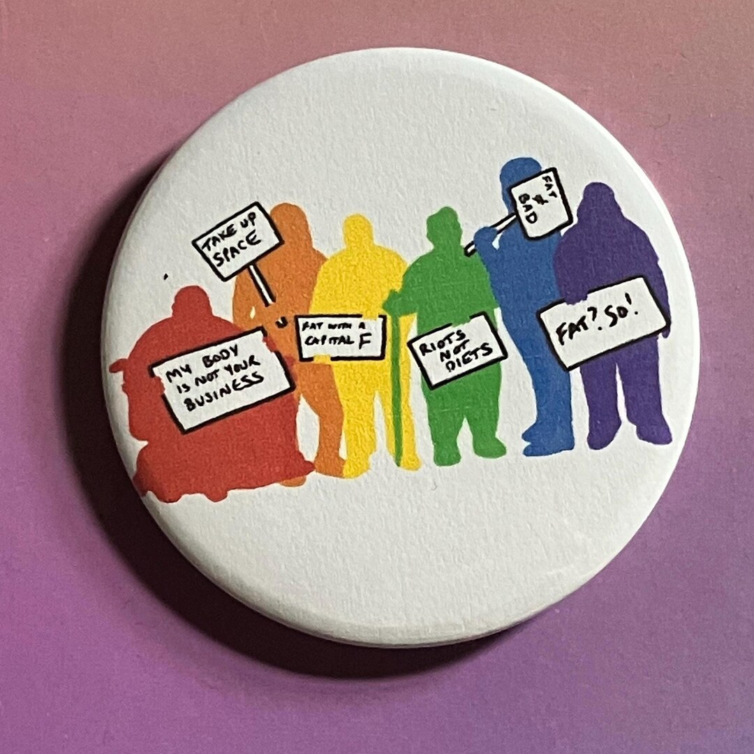 Fat Pride Rainbow Silhouettes Pin Badge - Etsy