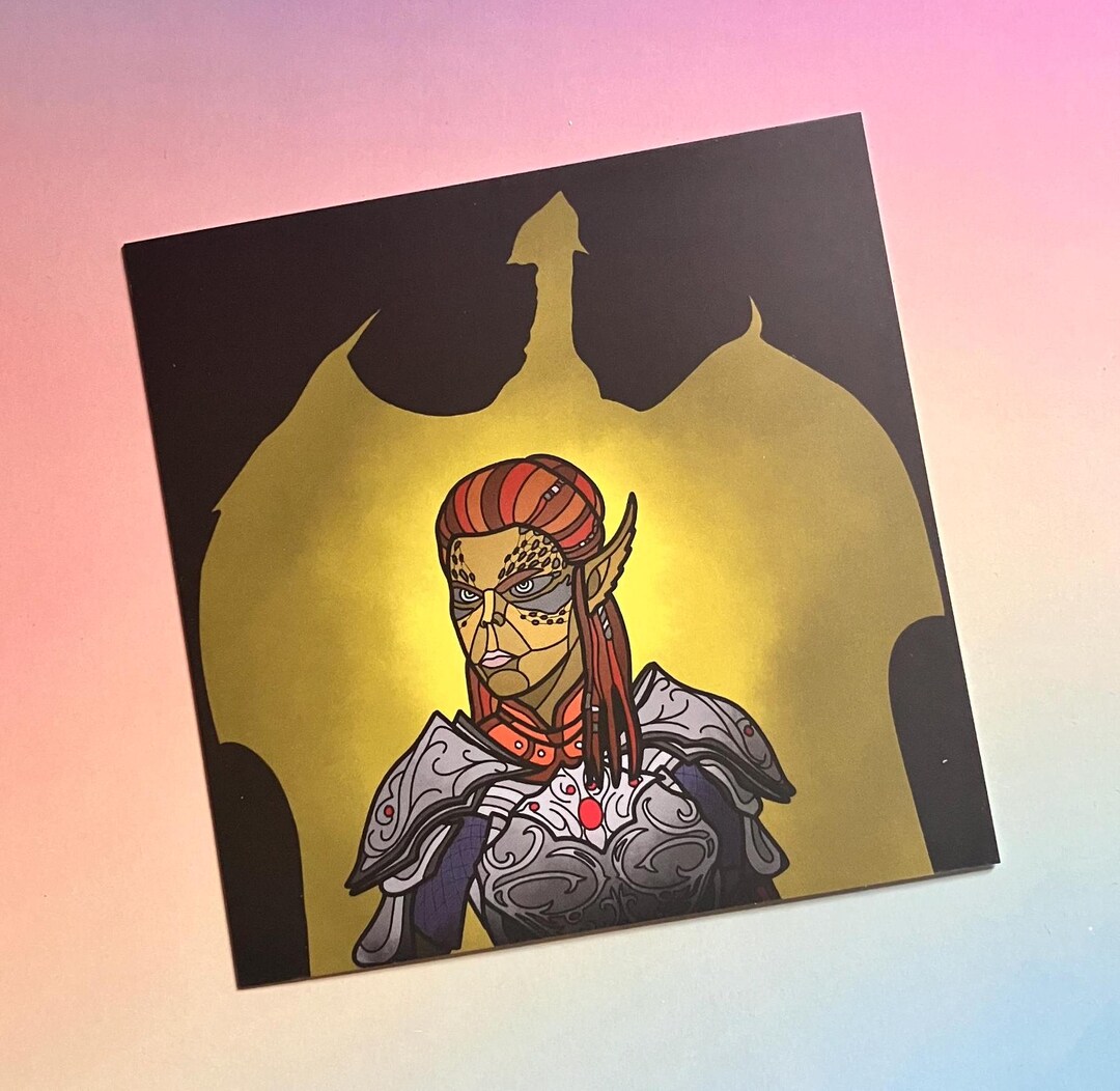 Baldur’s Gate 3 Stained Glass Illustrated Square Postcard (mini Print ...