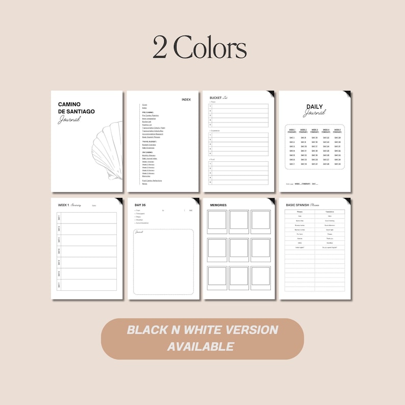 Camino Journal, Camino De Santiago, Travel Journal, Minimalist Design ...