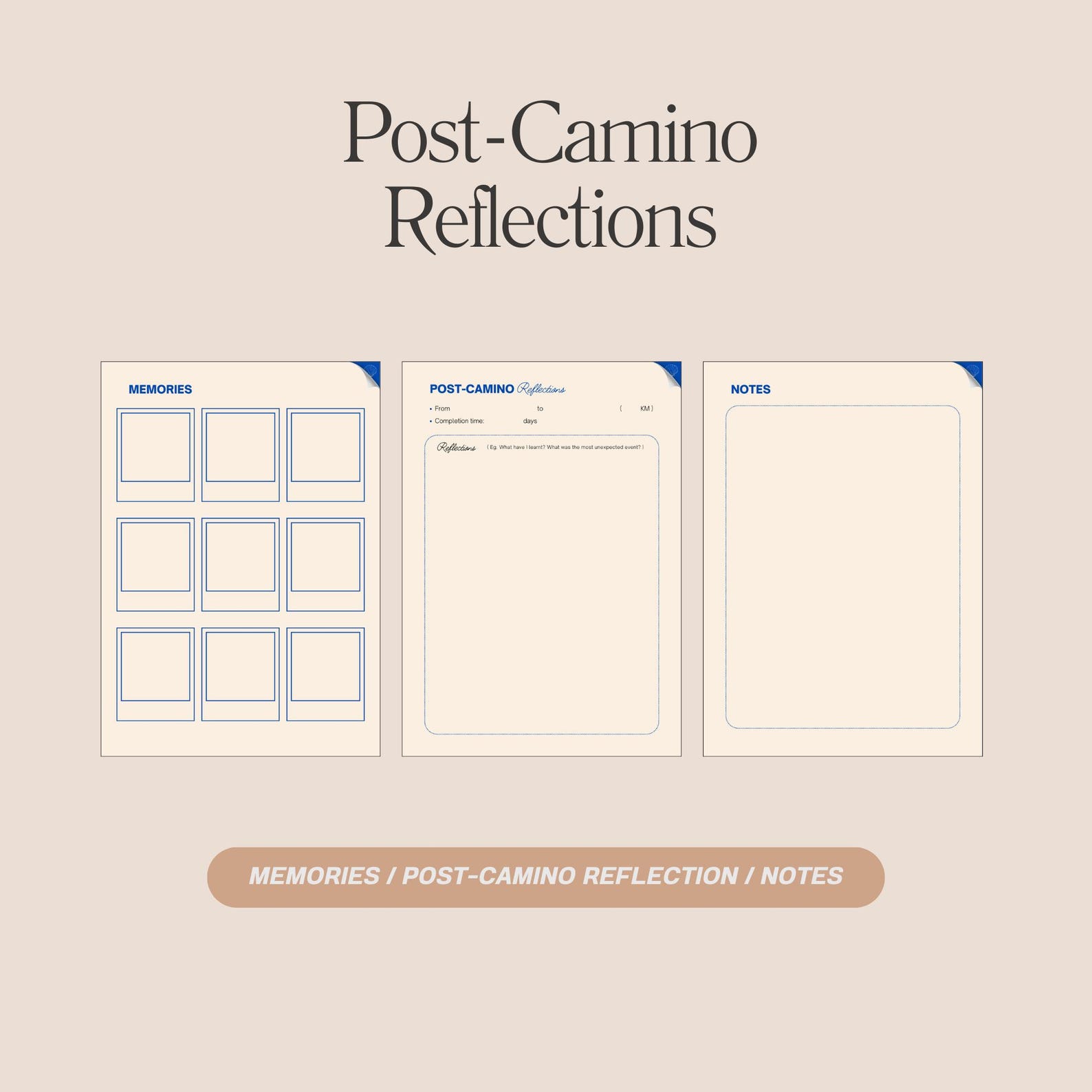 Camino Journal, Camino De Santiago, Travel Journal, Minimalist Design ...