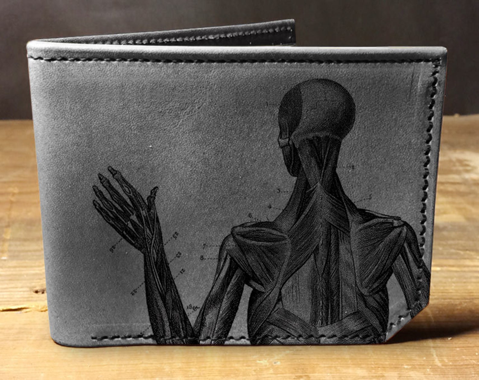 Mens Leather Wallet Mens Wallet Anatomy Wallet Leather - Etsy