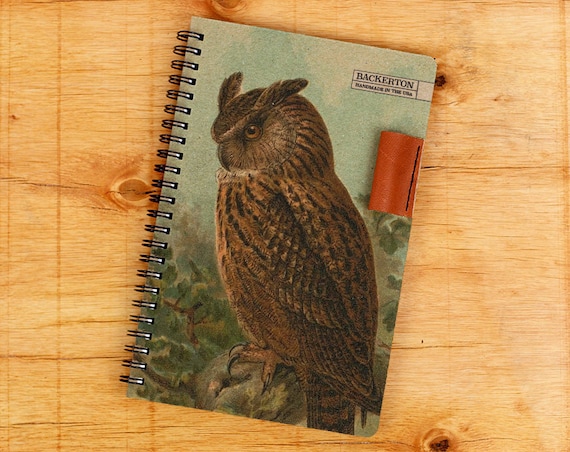 Owl Notebook Notebook Owl Writing Journal Spiral Notebook - Etsy