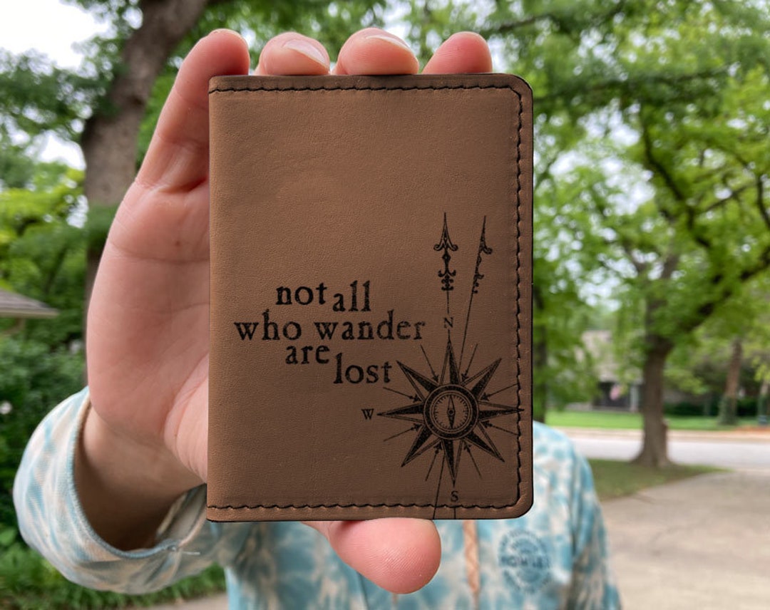 Front Pocket Wallet Compass, Slim Wallet, Leather Card Holder, Bifold Wallet, Mens Leather ...