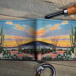 Leather Desert Cactus Wallet, Gift for Men, Unique Wallet, Leather ...