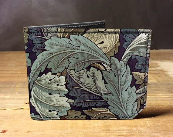 Leather Leaves Pattern Wallet Gift for Men Unique Wallet Leather Wallet Interesting Wallet Bifold Wallet Colorful Wallet Cool Wallet Etsy