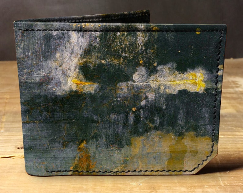 Leather Abstract Art Wallet Gift for Men Unique Wallet - Etsy