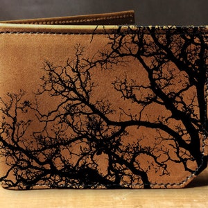 Mens Leather Wallet Mens Wallet Tree Wallet Leather Wallet - Etsy