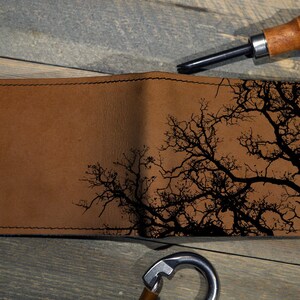 Mens Leather Wallet, Mens Wallet, Tree Wallet, Leather Wallet, Slim ...