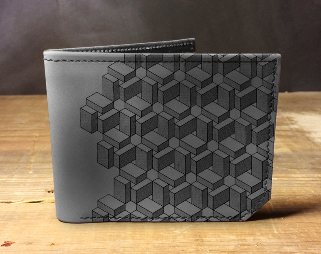 Mens Leather Wallet, Mens Wallet, Box Pattern Wallet, Leather Wallet ...