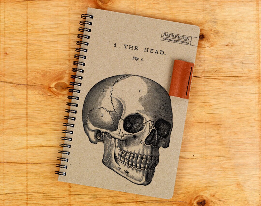 Skull Notebook, Notebook, Skull, Spiral Notebook, Notepad, 5.5 X 8.5 ...