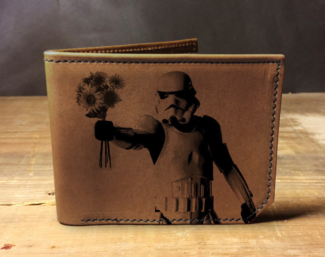 Stormtrooper Flowers - Handmade Leather Bifold Wallet - Etsy