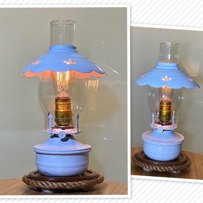 OOAK One-of-a-kind Upcycled Repurposed White Oil Lantern Handmade ...